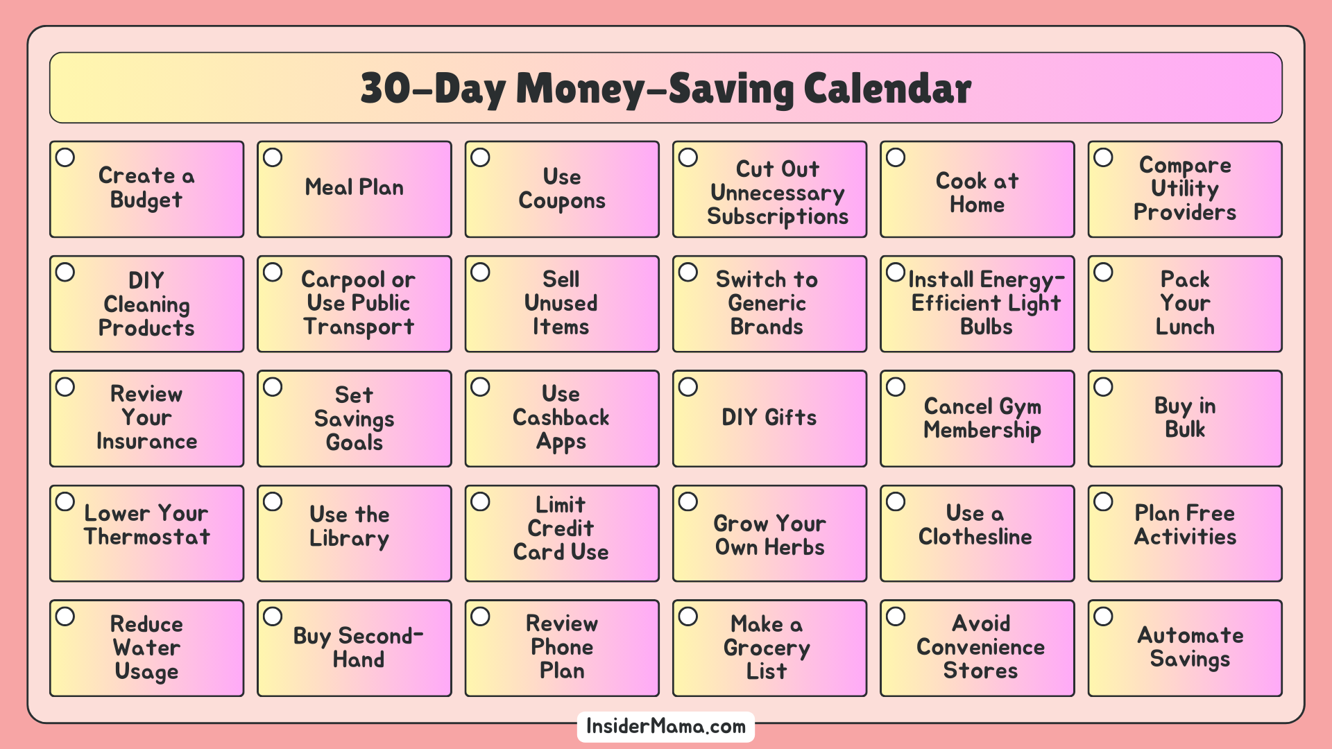 Live as Cheaply as Possible - Insider Mama