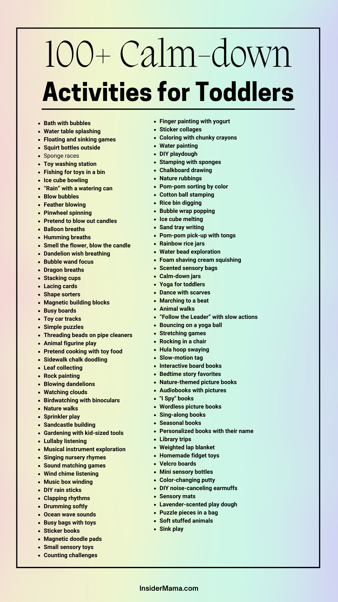 Calm-Down Activities for Toddlers - Insider Mama | Mom Lifestyle Blog